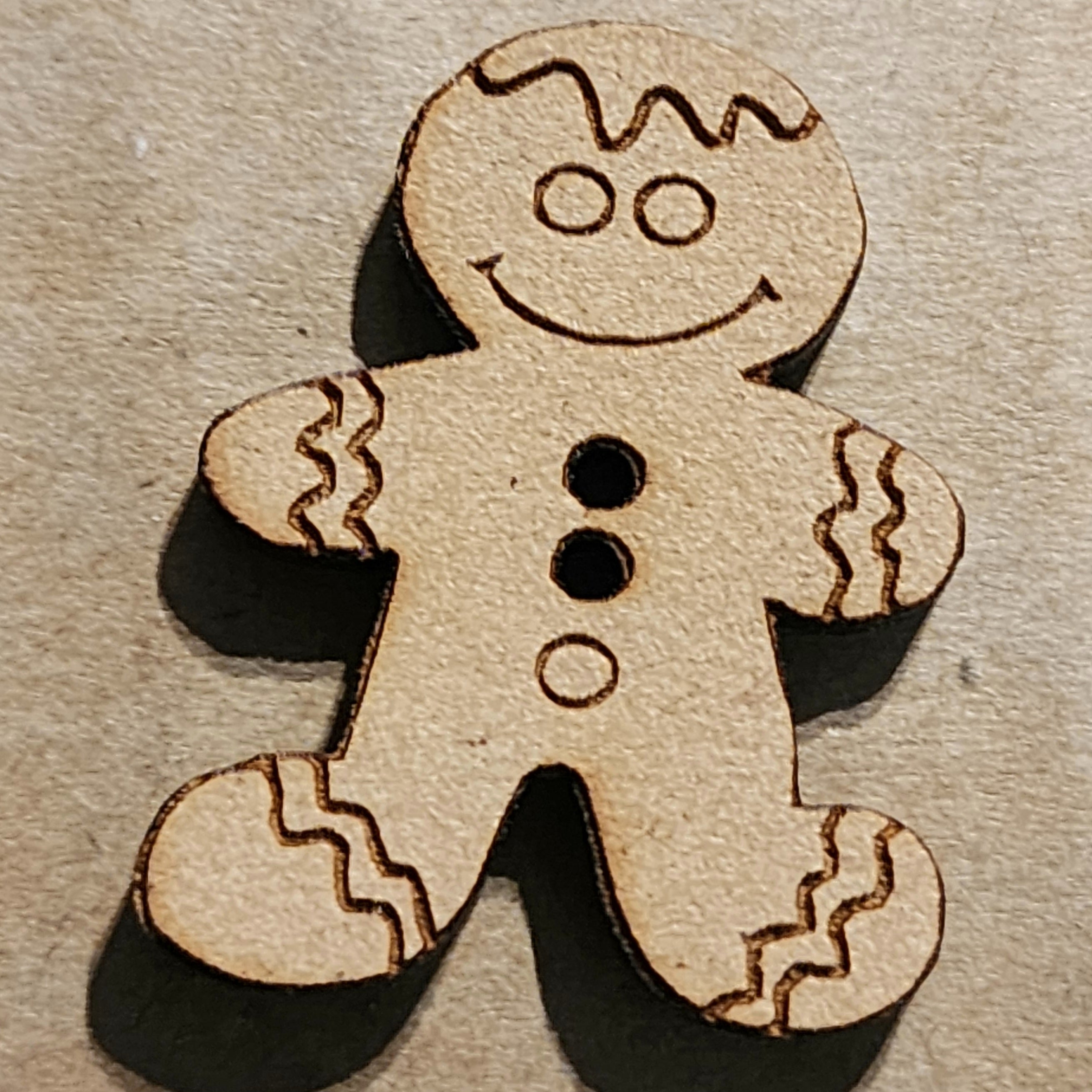 Gingerbread Man button 30mm high – Fred the Needle