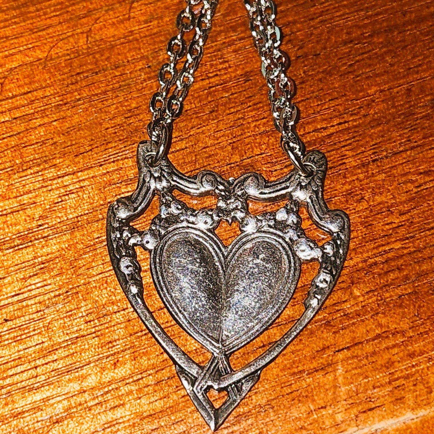 Metal Silver Spoon Heart Pendant (23cm double chain) – Fred the Needle