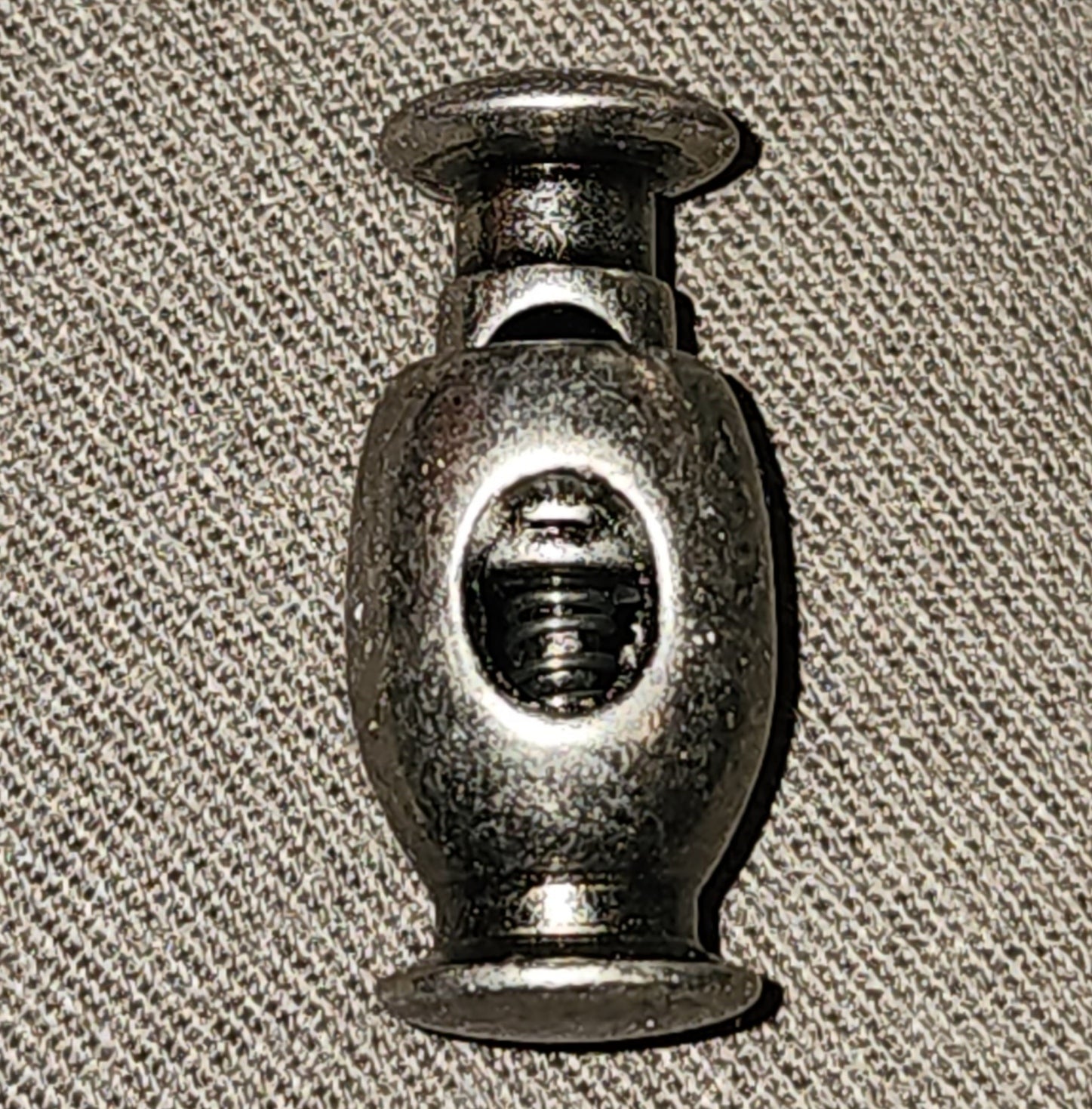 Metal cord stop in silver (heavy duty) 25mm high – Fred the Needle
